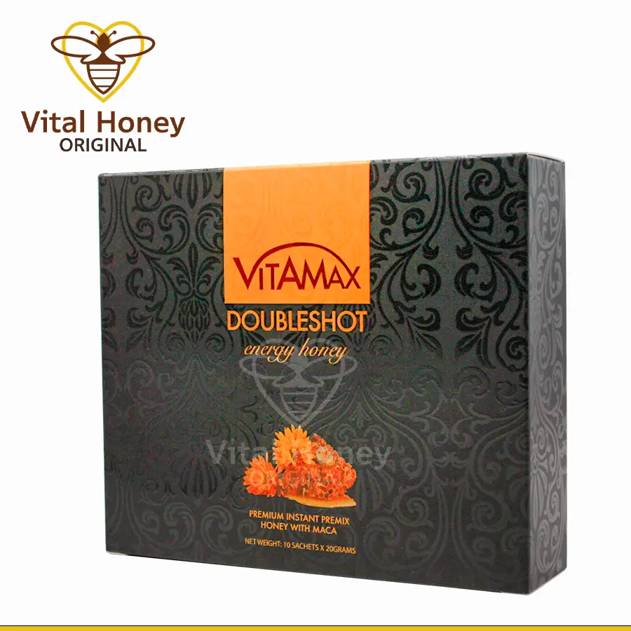 Vitamax Doubleshot Energy Honey For Him (Honey With Maca) (One Box) - vital honey usa